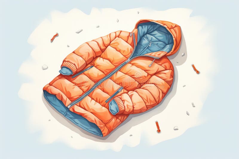 A Down-filled Ski Jacket Lying on Snow Stock Illustration ...