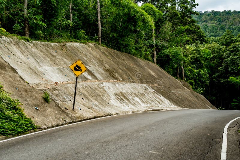 Down hill traffic sign stock image. Image of information - 98031903