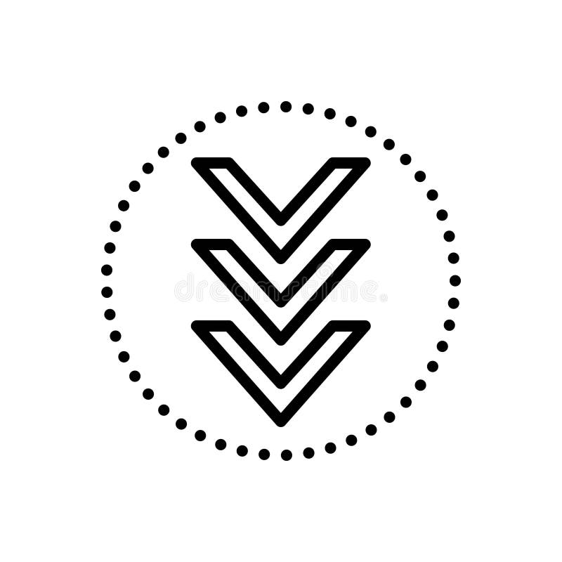 Black Line Icon for Down, Below and Under Stock Vector - Illustration ...