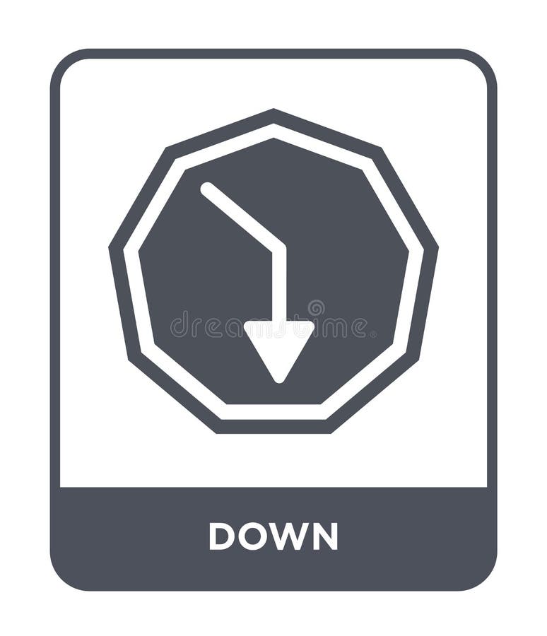 Down Icon in Trendy Design Style. Down Icon Isolated on White ...