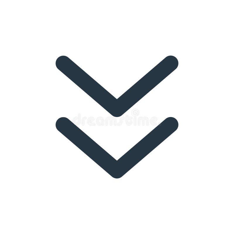 Down Icon Vector from Arrow Concept. Thin Line Illustration of Down ...