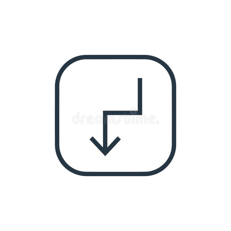 Down Icon Vector from Arrows Concept. Thin Line Illustration of Down ...