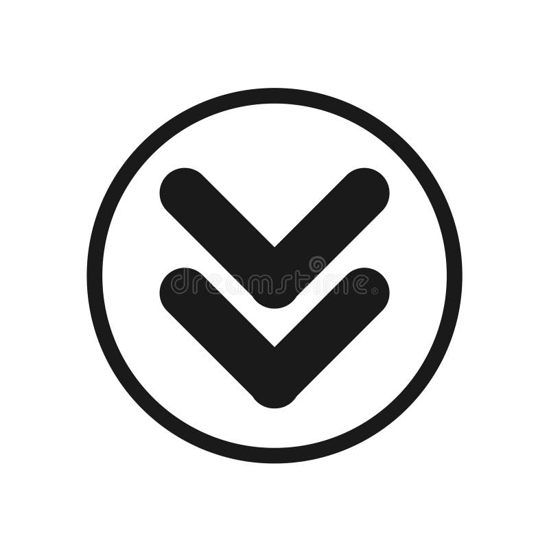 Down Icon Vector. Flat Down Symbol, Illustration â€“ Vector Stock ...