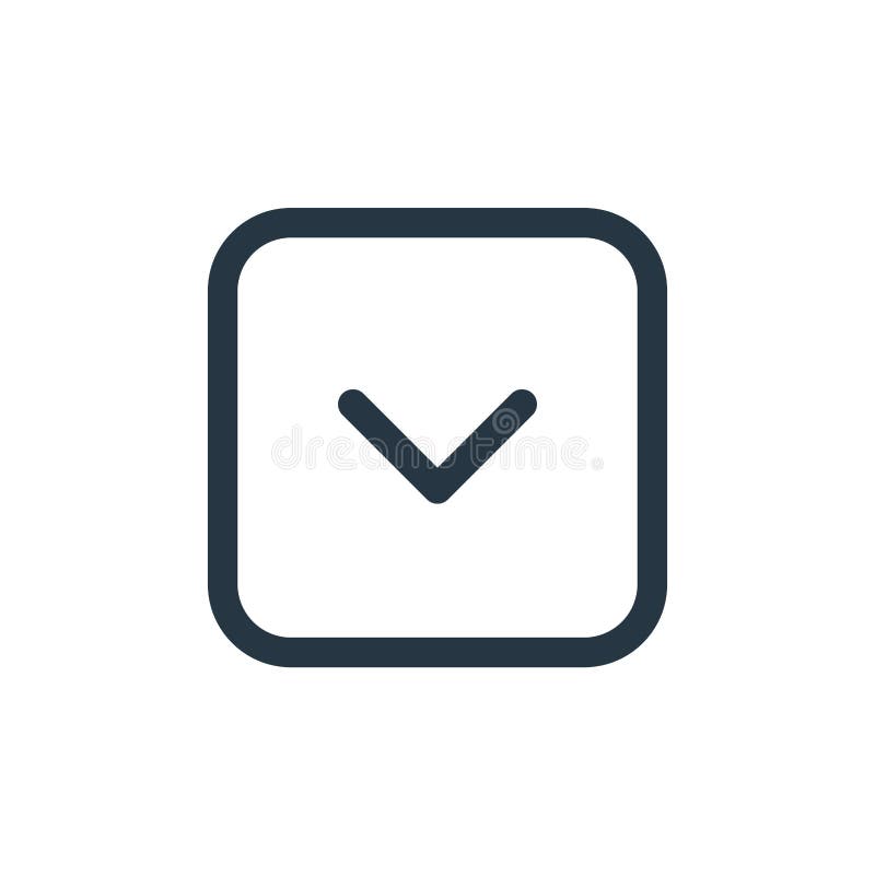 Down Icon Vector from Interface Concept. Thin Line Illustration of Down ...