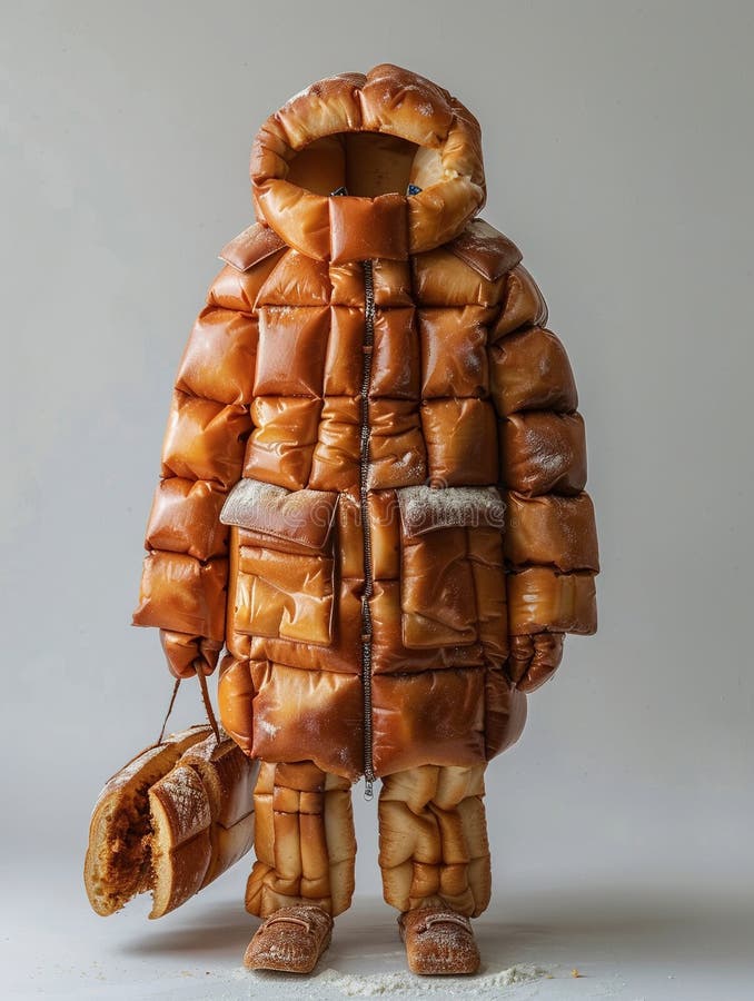 A Down Jacket Made from Bread. Generative AI. Stock Illustration ...