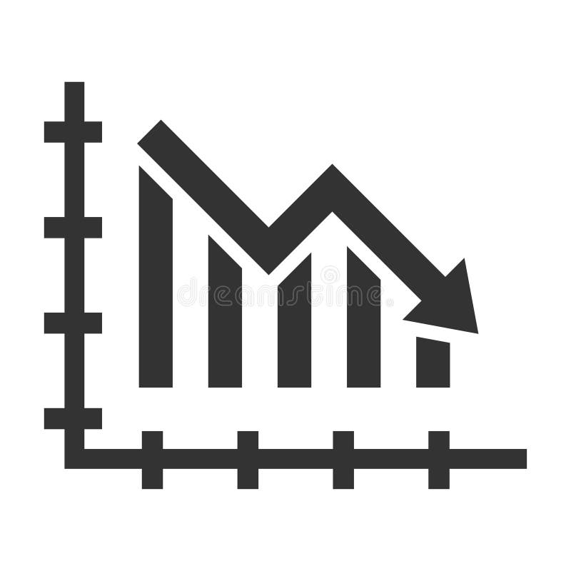 Down, loss market icon stock vector. Illustration of increase - 234219759