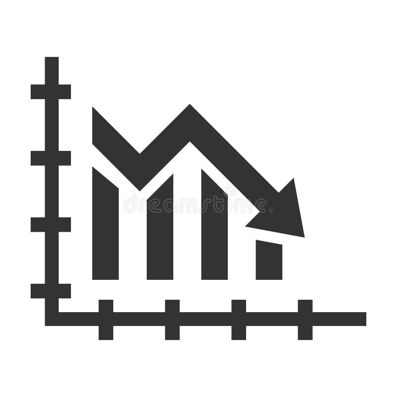 Down, loss market icon stock vector. Illustration of flat - 234219763