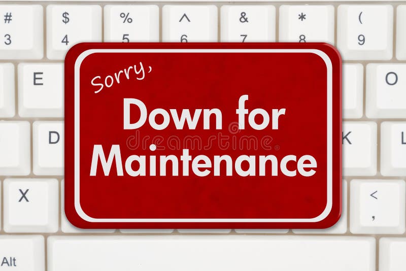 Down for Maintenance Message on a White Keyboard Stock Photo - Image of ...