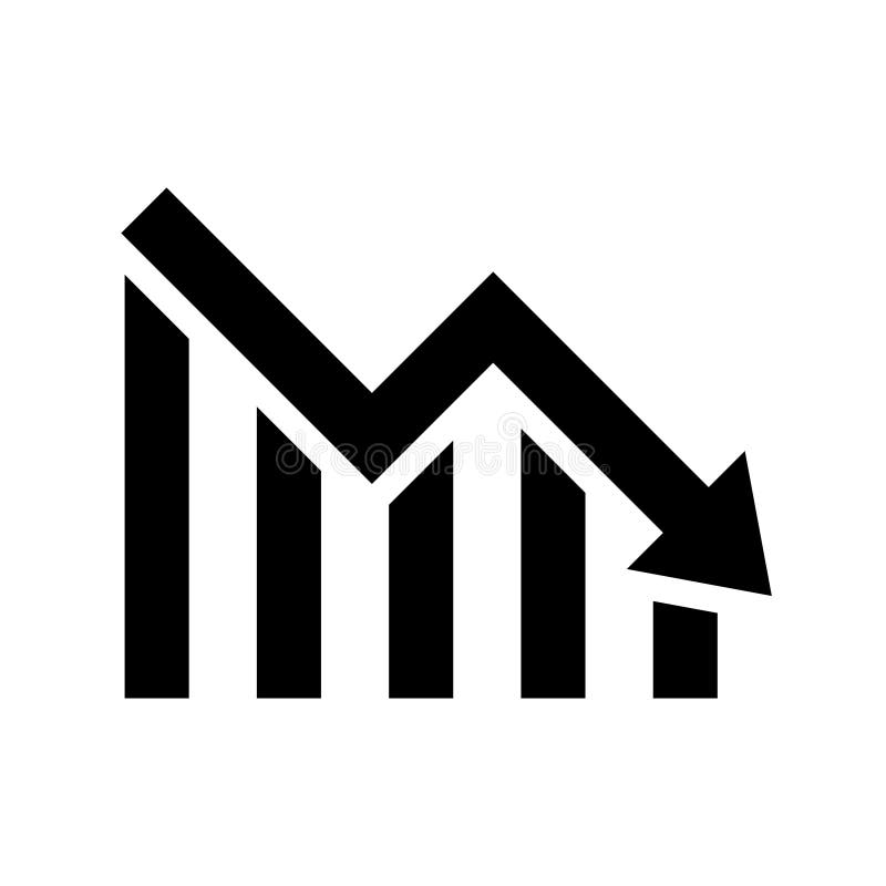 Down Market, Decrease Graph Icon Design Stock Vector - Illustration of ...