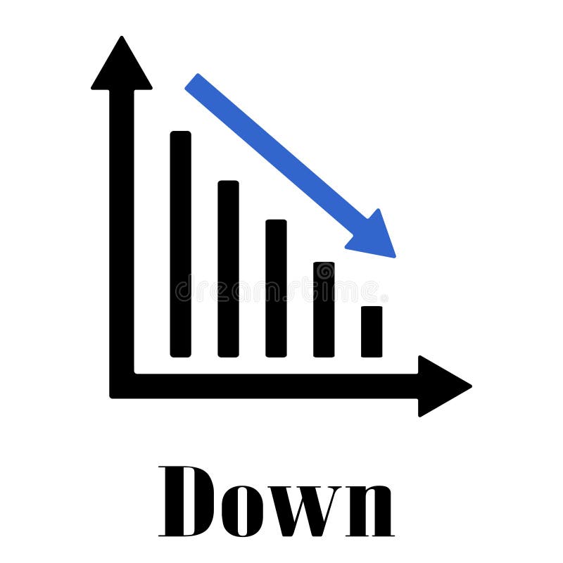 Down market graph vector stock vector. Illustration of growing - 215449331