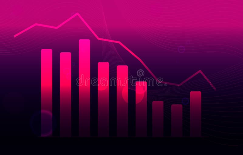 Down Negative Fluctuation Bar Graph Chart Depreciation Business ...