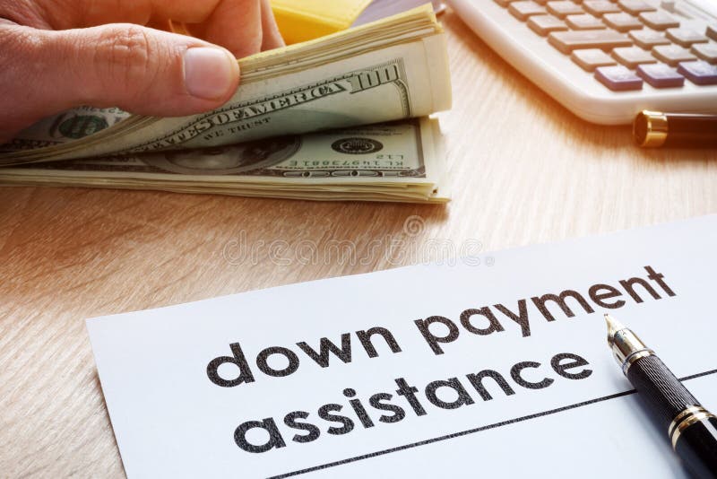 Down Payment Assistance Form and Dollar Banknotes. Stock Photo - Image ...