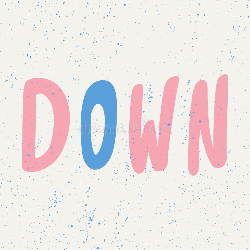 Down. Placard Template with Calligraphic Design Flat Design Elements ...