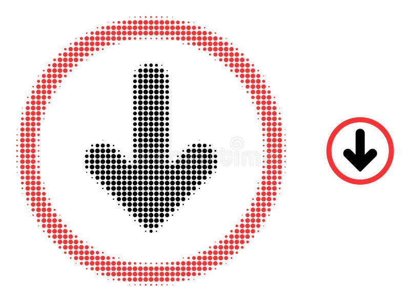 Down Pointer Halftone Dot Icon Stock Vector - Illustration of geometric ...
