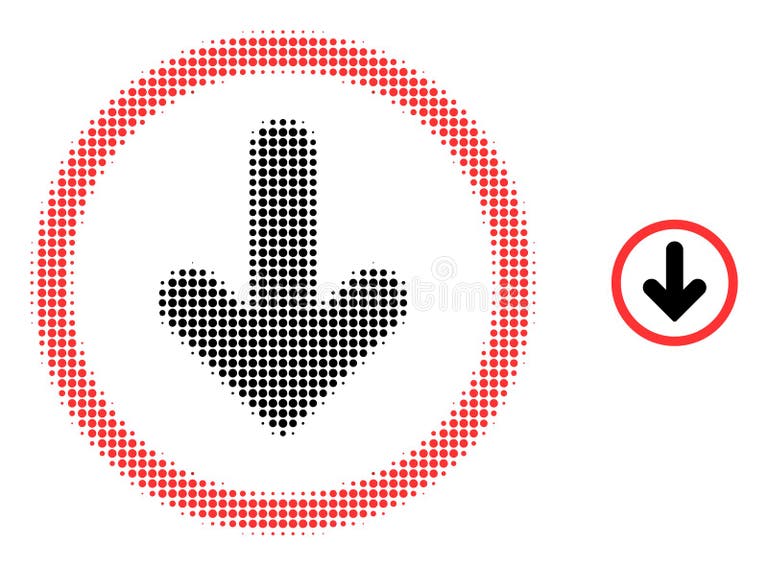 Down Pointer Halftone Dot Icon Stock Vector - Illustration of geometric ...