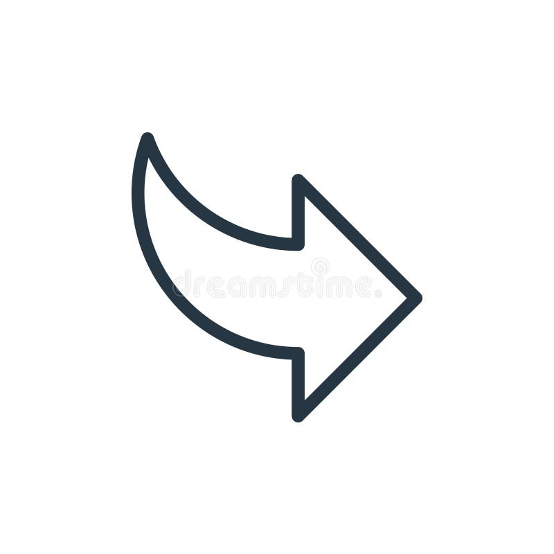 Down Right Arrow Icon Vector from Arrow Concept. Thin Line Illustration ...