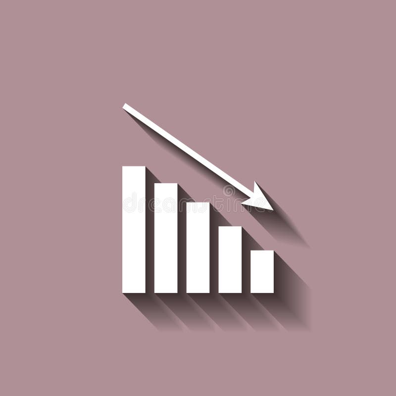 Down Schedule, the Decline. Infographic, Chart Icon, Flat Vecto Stock ...