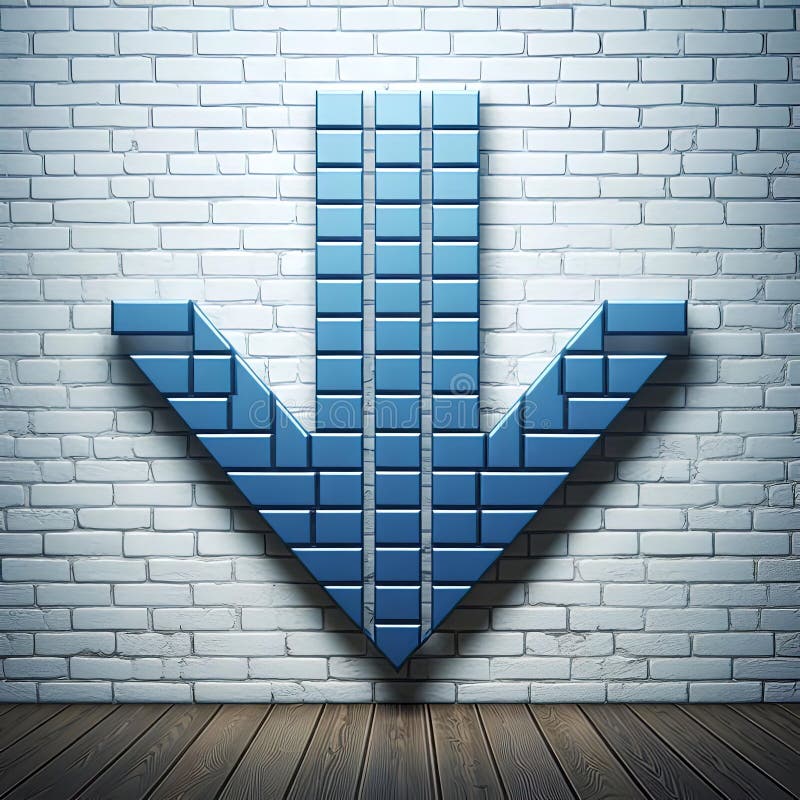 Down Side Arrow Symbol Negative Growth Sign Symbol Stock Illustration ...