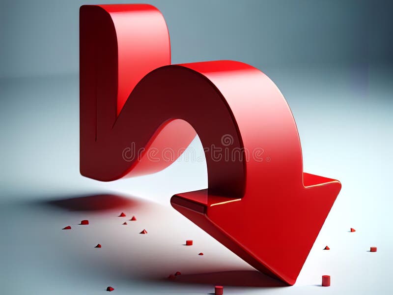 Down Side Arrow Symbol Negative Growth Sign Symbol Stock Illustration ...