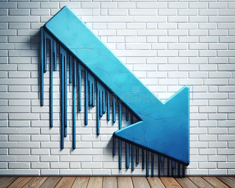 Down Side Arrow Symbol Negative Growth Sign Symbol Stock Illustration ...