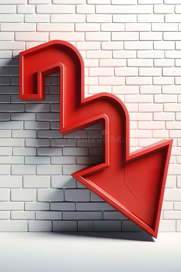 Down Side Arrow Symbol Negative Growth Sign Symbol Stock Illustration ...