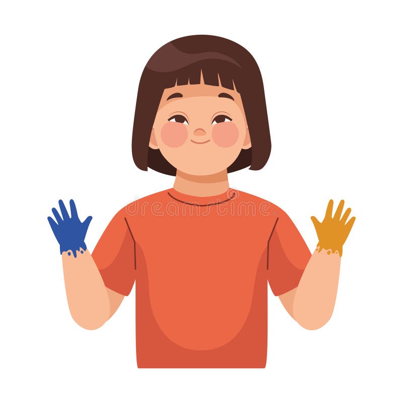 Down Syndrome Girl Character Stock Vector - Illustration of vector ...