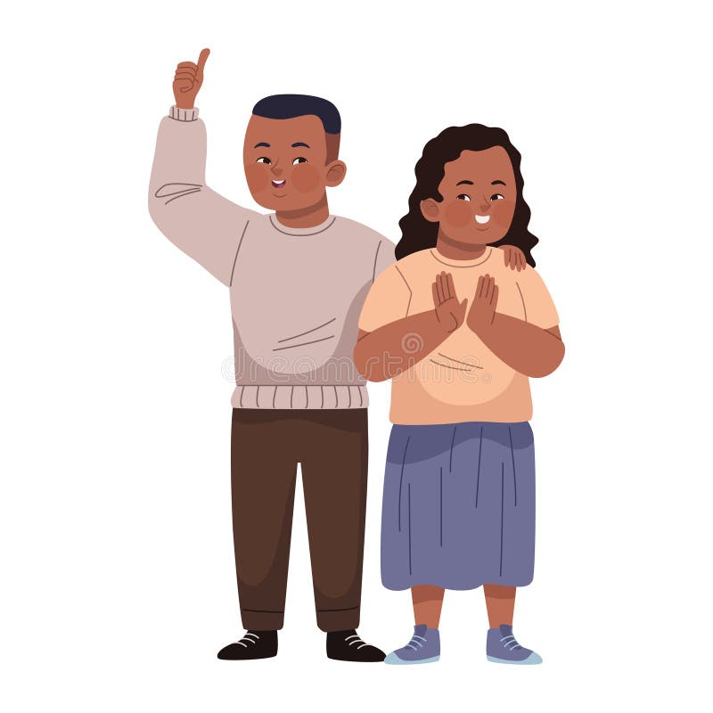 Down Syndrome Man and Woman Stock Illustration - Illustration of ...