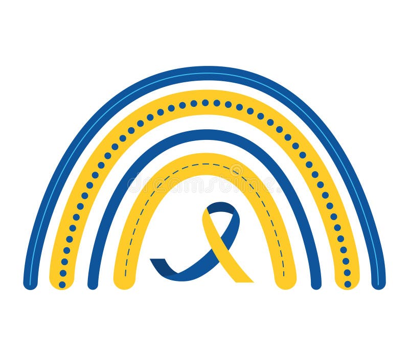 Down Syndrome Rainbow Ribbon Stock Illustration - Illustration of ...