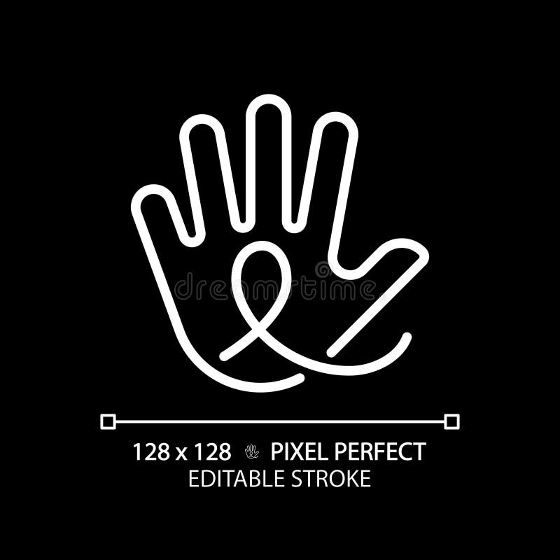 Down Syndrome White Linear Icon for Dark Theme Stock Vector ...