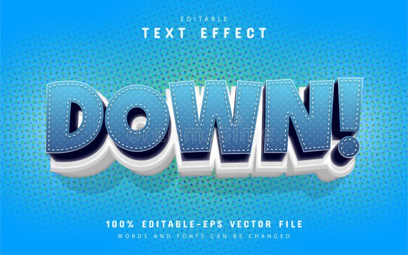 Down Text Effect Cartoon Style Stock Vector - Illustration of load ...