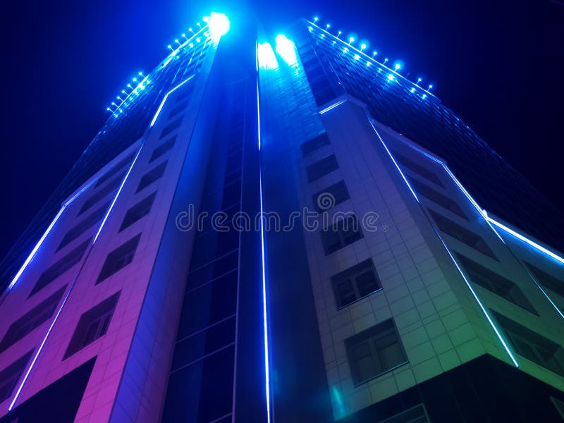 Building with Beautiful Lighting Stock Photo - Image of design, center ...