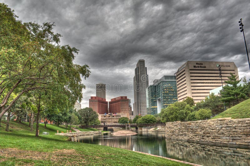 Downtown Omaha, Nebraska Skyline Editorial Photo - Image of city ...