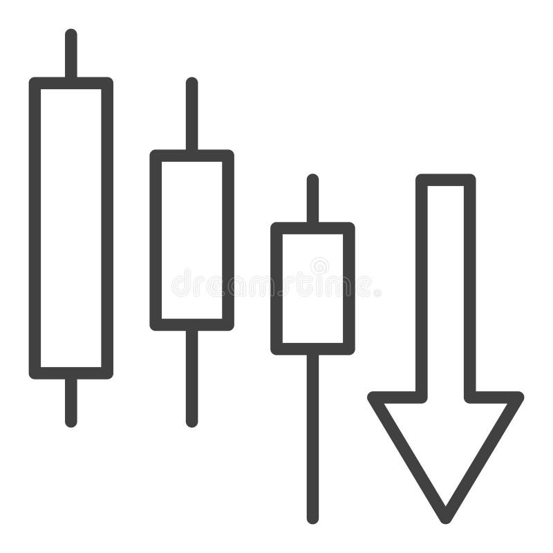 Down Trend with Candlestick Charts Vector Technical Analysis Icon or ...