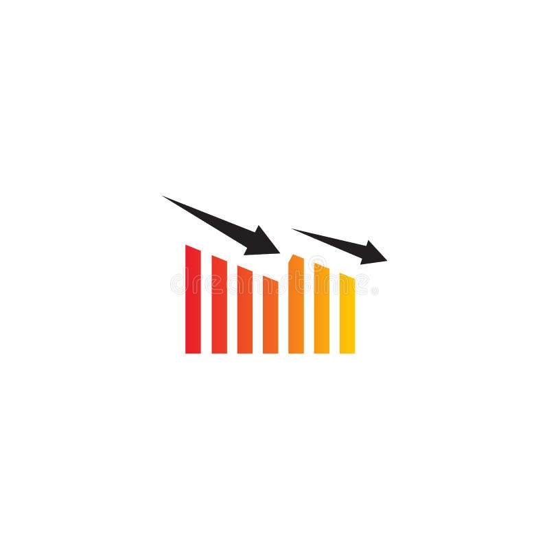 Down Trend Chart Icon Logo Design Stock Vector - Illustration of symbol ...