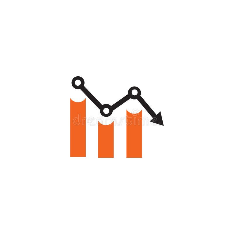 Down Trend Chart Icon Logo Design Stock Vector - Illustration of ...