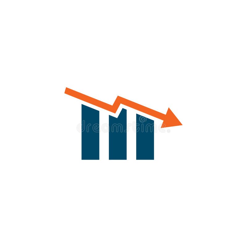 Down Trend Chart Icon Logo Design Stock Vector - Illustration of arrow ...