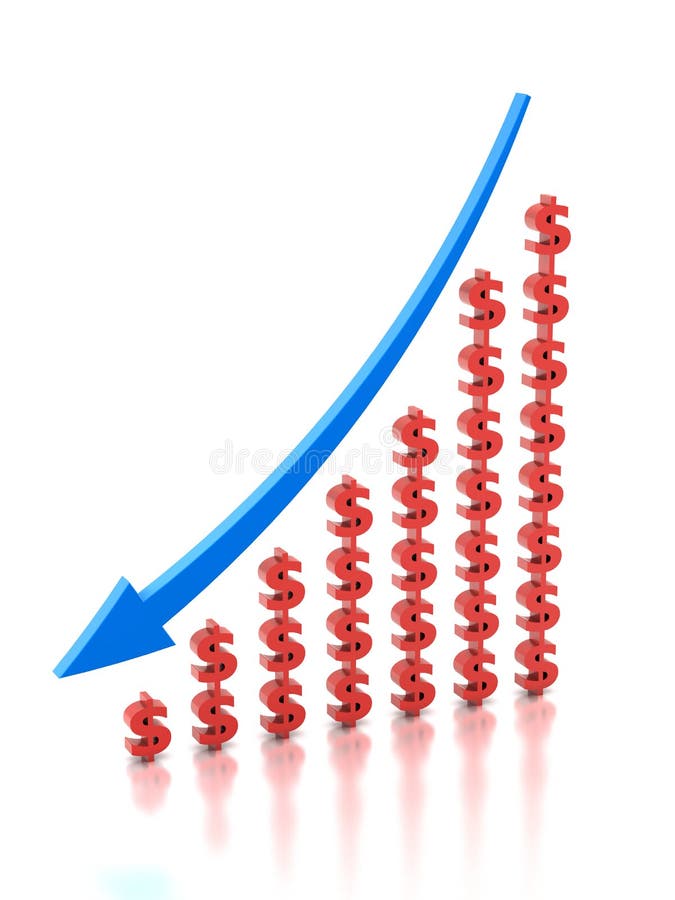 Down Trend Arrow stock vector. Illustration of reports, chart - 99541