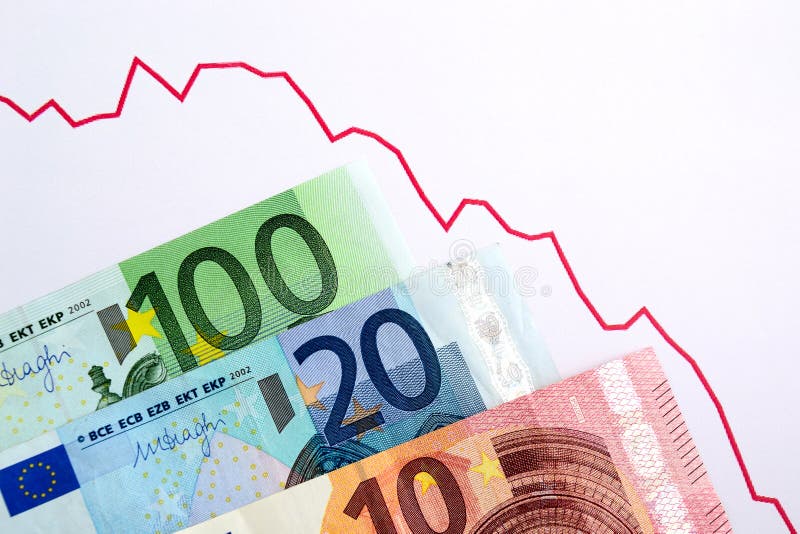 Down Trend Euro Currency. Trading Graph Stock Image - Image of moving ...