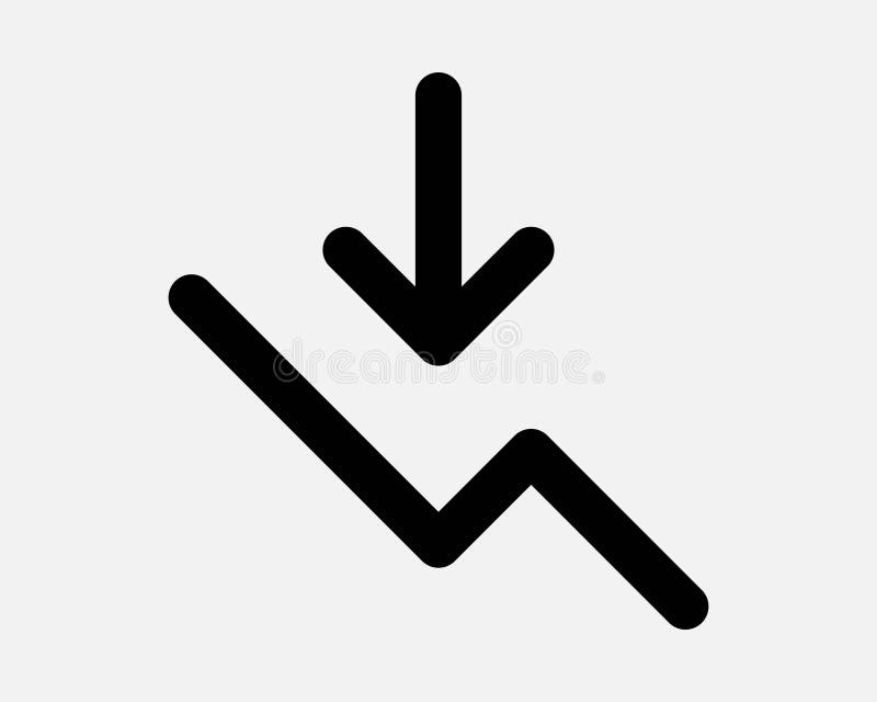 Downward Trend Arrow Outline Icon Stock Illustrations – 305 Downward ...
