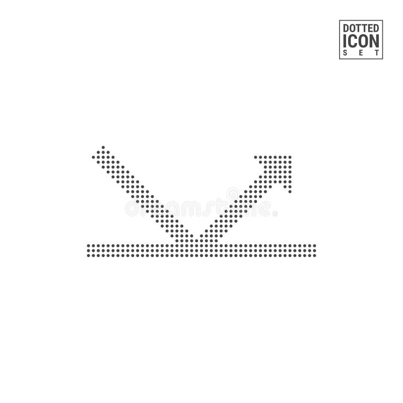 Down and Up Graph Arrow. Dot Pattern Icon. Fall and Rise Chart. Dotted ...