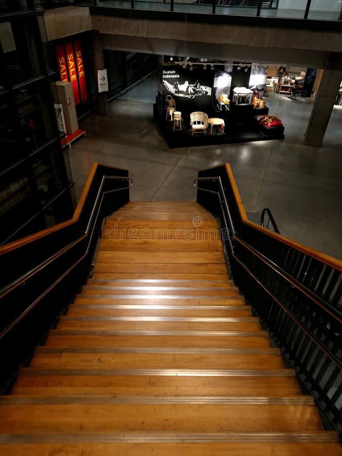 Down and Up Wood Stair at Home Stock Image - Image of good, stair ...