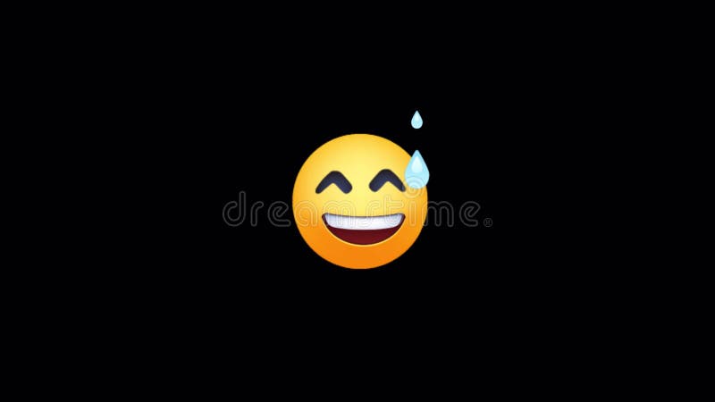 Downcast Face Animated Emoji. Alpha Channel. Stock Illustration ...