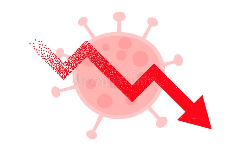 Downfall Arrow Due To Coronavirus Background Design Stock Vector ...