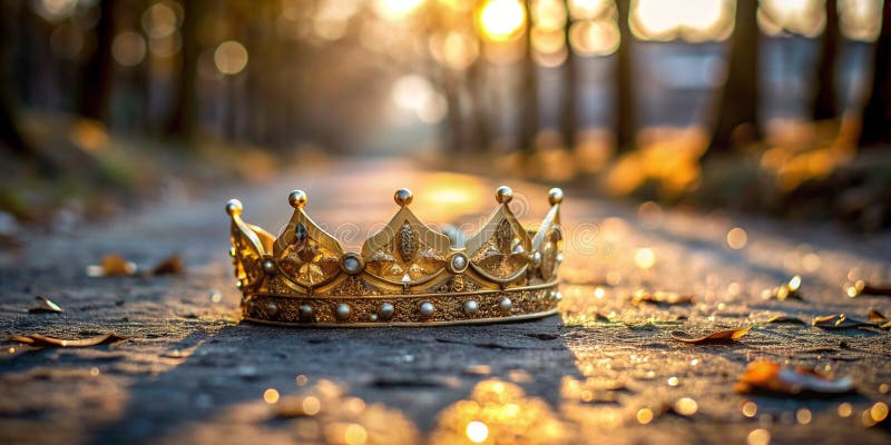 Downfall of Monarchy Crown on the Ground AI-Created Content Stock ...