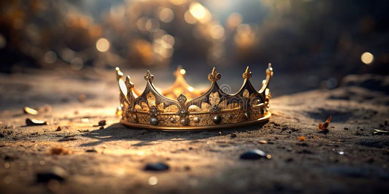 Downfall of Monarchy Crown on the Ground AI-Created Content Stock ...
