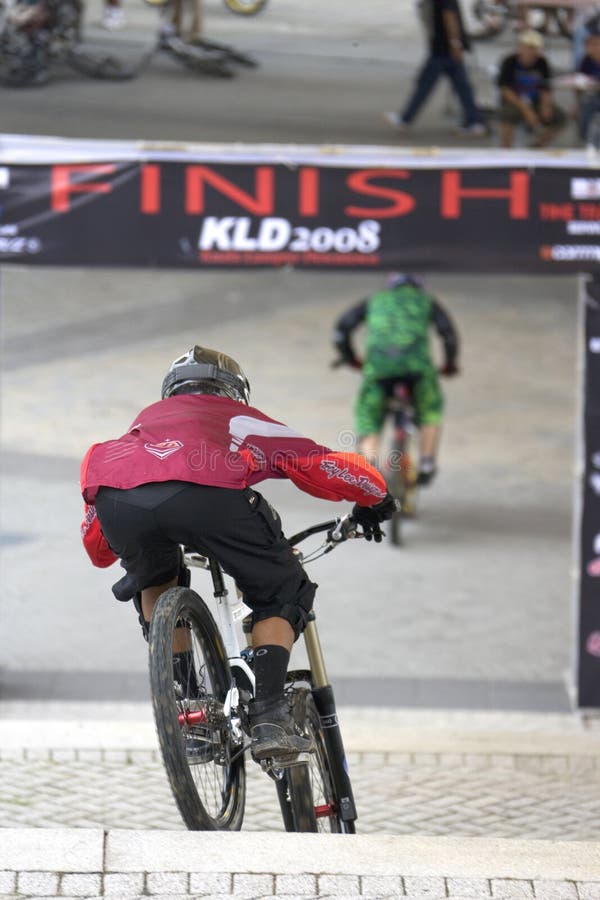 Downhill bicycle racers editorial stock image. Image of young - 6787944