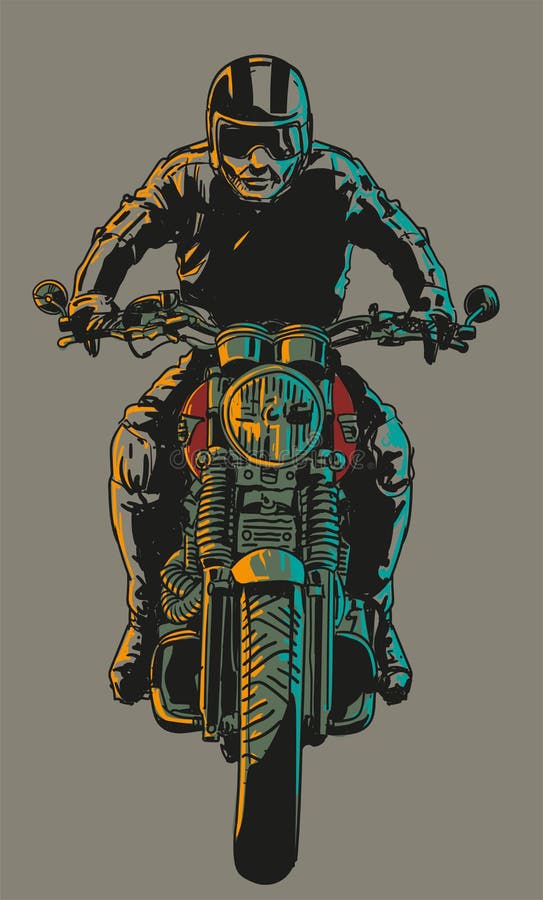 Front Rider Custom Motorcycle Colour Stock Vector - Illustration of ...