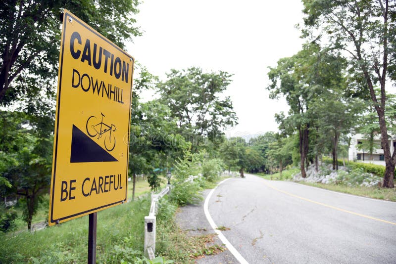 Downhill Road Sign Stock Images - Download 413 Royalty Free Photos