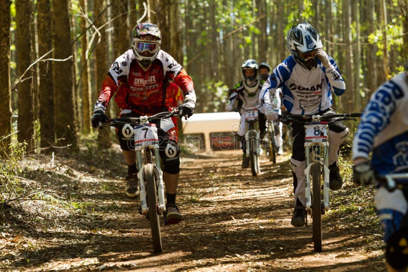 Downhill Riders on Their Way To the Start Editorial Image - Image of ...