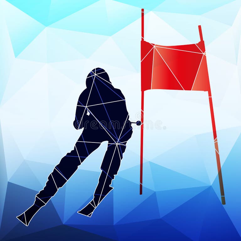 Downhill Skier. Abstract Vector Silhouette of Triangle Stock Vector ...